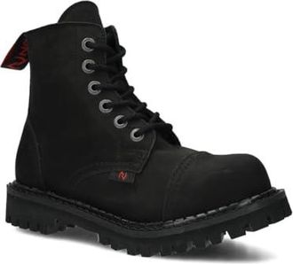 Nagaba Chaussures à embout dacier - Bottes de combat Féminin - 6H Punk Army Ranger Chaussures en cuir Grunge, Gothic ChaussuresSemelle en caoutchouc, 6 trous