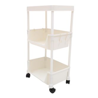 Garneck Bewegliches Bücherregal Aus Stabilem Pp Mit 3 Ablagen Und Rollen Rollbares Aufbewahrungsregal Für Büro Und Zuhause Vielseitiger Buchorganisator Mit Pl