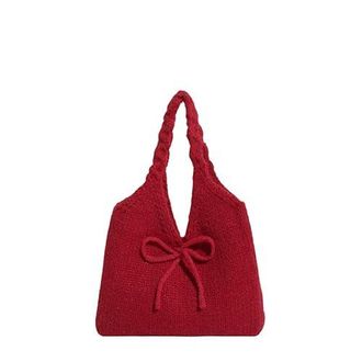 Generic Sac &agrave; bandouli&egrave;re r&eacute;tro pour femme, fille, couleur unie, pour voyage, shopping, travail, usage quotidien, Rouge, 360.00x320.00x110.00mm