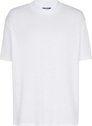 Balmain Kurzarm-Hemd mit PB-Monogramm - Wei&szlig;