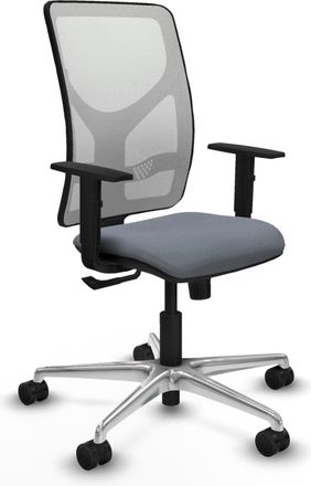 Piqueras y Crespo Schreibtischstuhl, grau und wei&szlig;, mit 1D-Armlehnen, h&ouml;henverstellbare Lendenwirbelst&uuml;tze, ausgestattet mit 3 Positionen und Schneideschaum, Wei&szlig;/Grau