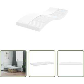 vidaXL Matratze 7 Zonen - Schaumstoffmatratze Wei&szlig; 80x200 cm 7-Zonen H&auml;rtegrad 20 ILD