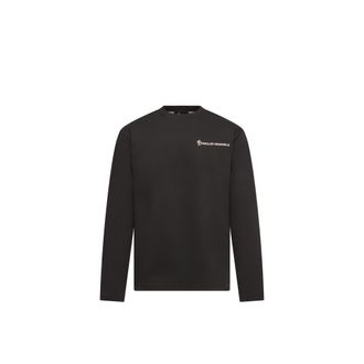 Moncler Moncler T-shirt &Agrave; Manches Longues Et Logo En Coton, Homme, Noir, Taille: 3xl