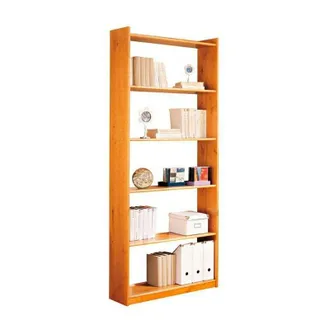 PEGANE Pegane - Biblioth&egrave;que 6 niveaux en pin massif miel - Dimensions 80x28x200 cm - Bords arrondis pour s&eacute;curit&eacute; - Poids 15.8 kg