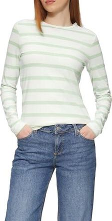 QS by s.Oliver T-Shirt Fin &agrave; Rayures avec col Rond, Menthe, S