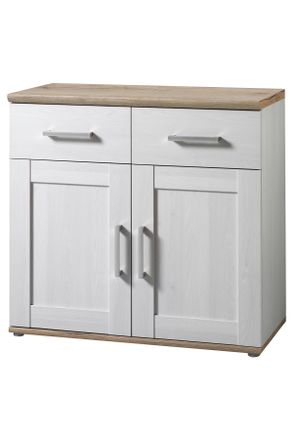 Xora Kommode, Wei&szlig;, L&auml;rche, Kunststoff, 2 F&auml;cher, 2 Schublade(n) Schubladen, 93x89x46 cm, Made in EU, Wohnzimmer, Kommoden & Sideboards, Kommoden