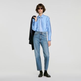 Sandro Satinbluse mit Schmuckdetail