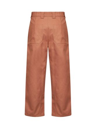 Chlo&eacute; Womens Barrel Trousers Blush Pink Cotton Canvas