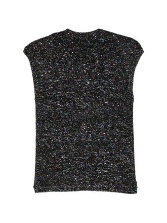 Emporio Armani Sequin-Embellished Tank Top - Black
