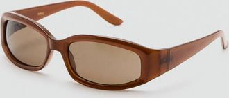 Mango Lunettes de soleil monture plastique marron - Femme - Taille unique - MANGO
