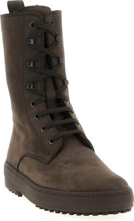 Tod's Calfskin Lace-Up Boot - Brown