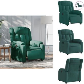 vidaXL Relaxsessel Elektrisch Dunkelgr&uuml;n Stoff - Fernsehsessel - Relaxsessel - Elektrischer Sessel - Bequeme Lounge - Liegefunktion