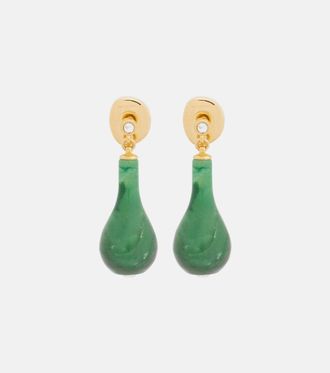 Toteme Boucles doreilles pendantes Jade en plaqu&eacute; or 24 ct