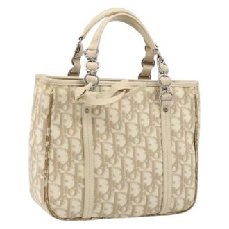 Dior Pre-owned PVC Trotter Hand Bag - Femme - Pre-owned - Beige - Taille: ONE Size