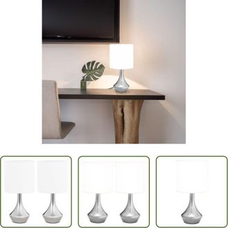 vidaXL vidaXL Nachttischleuchte - Tischlampen 2 Stk. Touch-Sensor Wei&szlig; E14