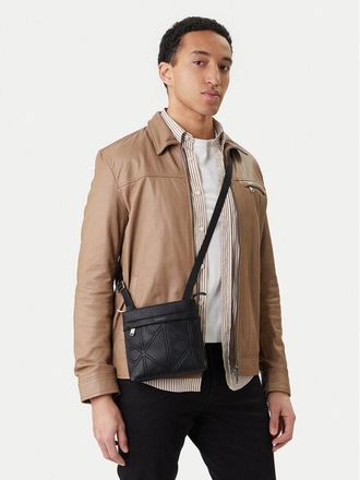 Calvin Klein Umh&auml;ngetasche Emblem Emboss Slim Flatpack LV04D3370G Schwarz