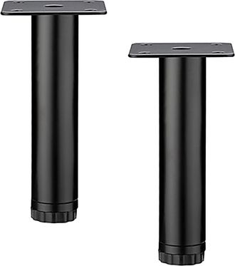 Generic Schwarze Sofabeine Aus Metall (10, 12, 13 cm) - Ersatz F&uuml;r M&ouml;bel Wie B&uuml;cherregale, Tische, Schr&auml;nke, Kommoden Mit Verstellbaren, Rutschfesten Fu&szlig;kappe
