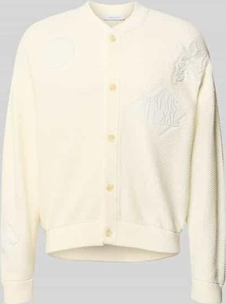 Maison Kitsun&eacute; Strickjacke mit floralem Stitching