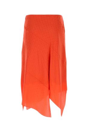 Fendi Womens Coral Silk Skirt Bitter-25 Exterior: Lining: Gonne