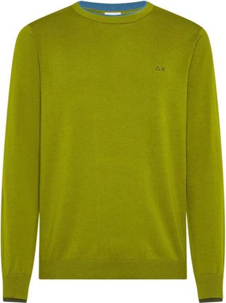 Sun 68 Homme, Pulls, Vert, Taille: S Pull Double Bord C&ocirc;te Col Rond