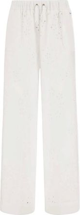 Herno Femme, Pantalons, Blanc, Taille: 38 FR Broderie Pants