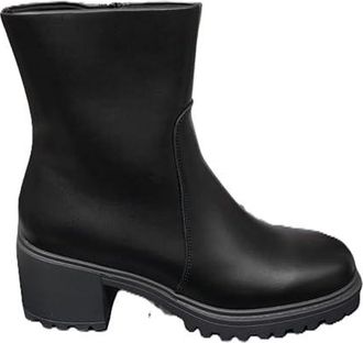 Frau 89N4 Bottines avec fermeture &eacute;clair, Cuir noir, 39 EU