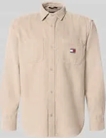 Tommy Jeans Regular Fit Cordhemd mit Logo-Patch