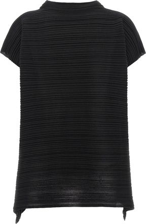 Pleats Please Issey Miyake Paper Bounce Blouse - Black
