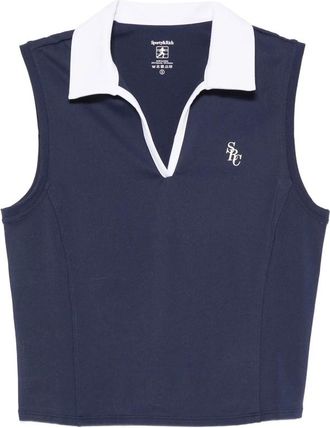 Sporty & Rich Logo-embroidered Sleeveless Top