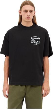 Carhartt Work in Progress Homme, Tops, Noir, Taille: S T-Shirt en Coton avec Logo Imprim&eacute;