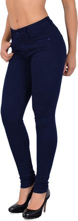 ESRA Damen Skinny Jeans High Waist SkinnyJeans Jeanshose Hoher Bund große Größen J403