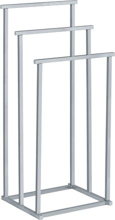 WENKO Handtuchbutler Quadro mit 3 Stangen - Kleiderbutler, stufenförmig, Vierkantrohr, Edelstahl rostfrei, 38 x 84.5 x 32.5 cm, Glänzend