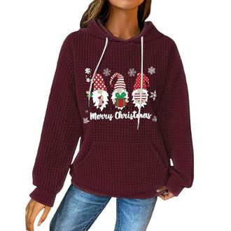 Generic Sweat à capuche de Noël 2025 pour femme - Ample - Tendance - Décontracté - Joli sweat à capuche imprimé pour Noël, fête dentraînement, cadeaux de Noël
