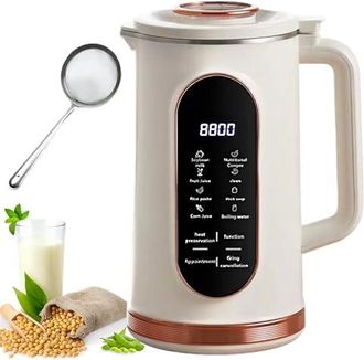 Generic Machine &agrave; Lait de Soja et Amande 1,5 L - Machine Automatique pour Lait V&eacute;g&eacute;tal avec 10 Lames, Minuteur 12h, Maintien au Chaud, Affichage LED, Auto-Net
