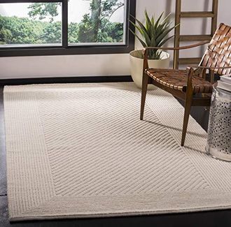 Safavieh Naturfaser Teppich für Wohnzimmer, Esszimmer, Schlafzimmer - Natural Fiber Collection, Kurzer Flor, Elfenbein, 90 x 150 cm