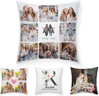 Generic Kissen Personalisiert Kissen mit Foto f&uuml;r Mutter, Personalisiert Kissen mit Namen, Muttertagsgeschenk fotokissen, BFF Geschenke (45x45cm, Stil 4)