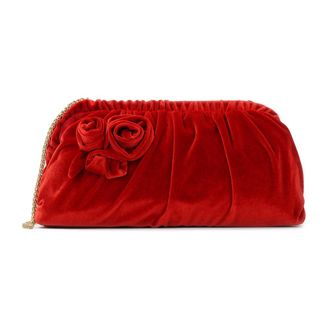 Kazar Rote Stoffhandtasche mit gro&szlig;en Blumen - - Bags - Damen - Rot - ONE SIZE
