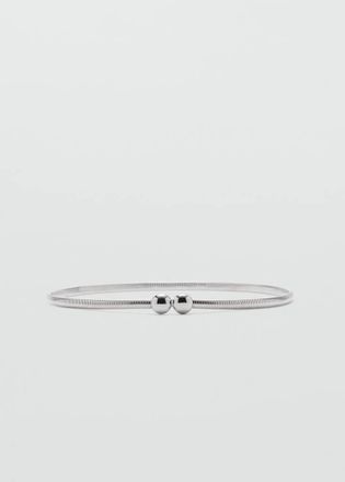 Mango Schmaler Metallg&uuml;rtel silber - Damen - S - MANGO