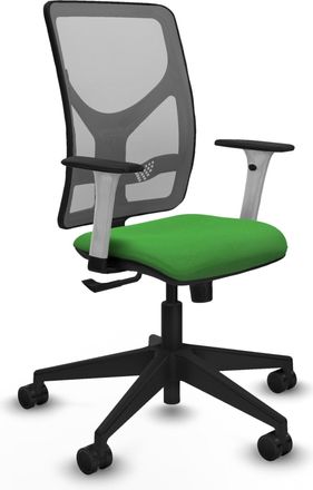 Piqueras y Crespo B&uuml;rostuhl mit hoher R&uuml;ckenlehne, mit wei&szlig;en und schwarzen Armlehnen, h&ouml;henverstellbare Lendenwirbelst&uuml;tze, ausgestattet mit Sincro 3 Positionen und Sc