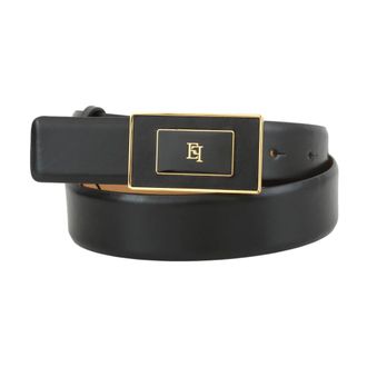 Elisabetta Franchi Lederg&uuml;rtel mit Logo-Plakette - - Accessories - Damen - Schwarzk - XS