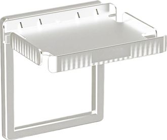 Generico Wandablage: Platzsparendes Wandregal mit Klebemontage, vertikaler Organizer f&uuml;r Bad oder K&uuml;che, dekoratives Steckdosenregal f&uuml;r Elektronik, Halterung