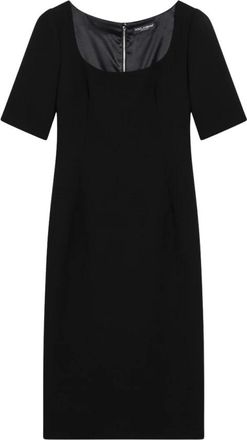 Dolce & Gabbana Robe en cr&ecirc;pe de laine double - Femme - Robes - Noir - Taille: 42 FR