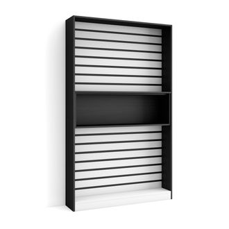 Skraut Home | B&uuml;cherregal Bibliothek | Bookshelf, Bookcase | 110x186x25cm | Wohnzimmer, Esszimmer, B&uuml;ro | Aufbewahrungsregal | Moderner Stil | Wei&szlig; und Schwarz