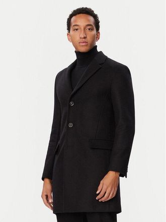 HUGO BOSS Wollmantel 50569210 Schwarz Slim Fit