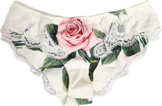 Dolce & Gabbana Femme, Sous-v&ecirc;tements, Multicolore, Taille: 42 FR Culottes en satin avec d&eacute;tails en dentelle