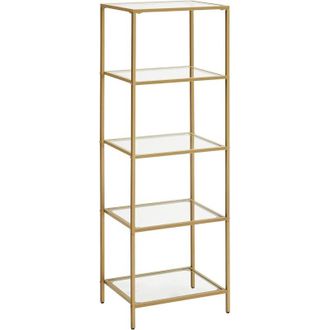 Vasagle Vasagle - tag&egrave;re en Verre &agrave; 5 Niveaux, Biblioth&egrave;que, &Eacute;tag&egrave;re de Rangement, Verre Tremp&eacute;, Facile &agrave; Monter, pour Salle de Bain, Salon, Chambre, Bureau