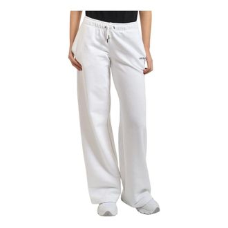 Guess Femme, Pantalons, Blanc, Taille: 42 FR Pantalon de surv&ecirc;tement &agrave; jambes larges