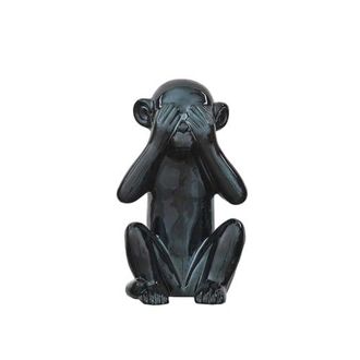 The Home Deco Factory HD0008, Black Monkey Statue 28 cm - Modern and Elegant Decorative Object for Interior, Unique Design, Versatile and Easy to Maintain - Size 28 cm, Bla