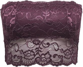 Only Damen Onlchloe Lace Glitter Bandeau Top Acc, Winetasting, S