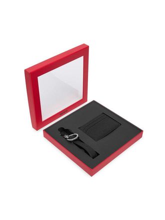 HUGO BOSS Kartenetui und Schl&uuml;sselanh&auml;nger Set GBHM Key Chain&C.Case 50573603 Schwarz
